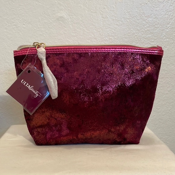 Ulta Beauty | Bags | Nwt Ulta Crushed Cranberry Velvet Cosmetic Bag ...